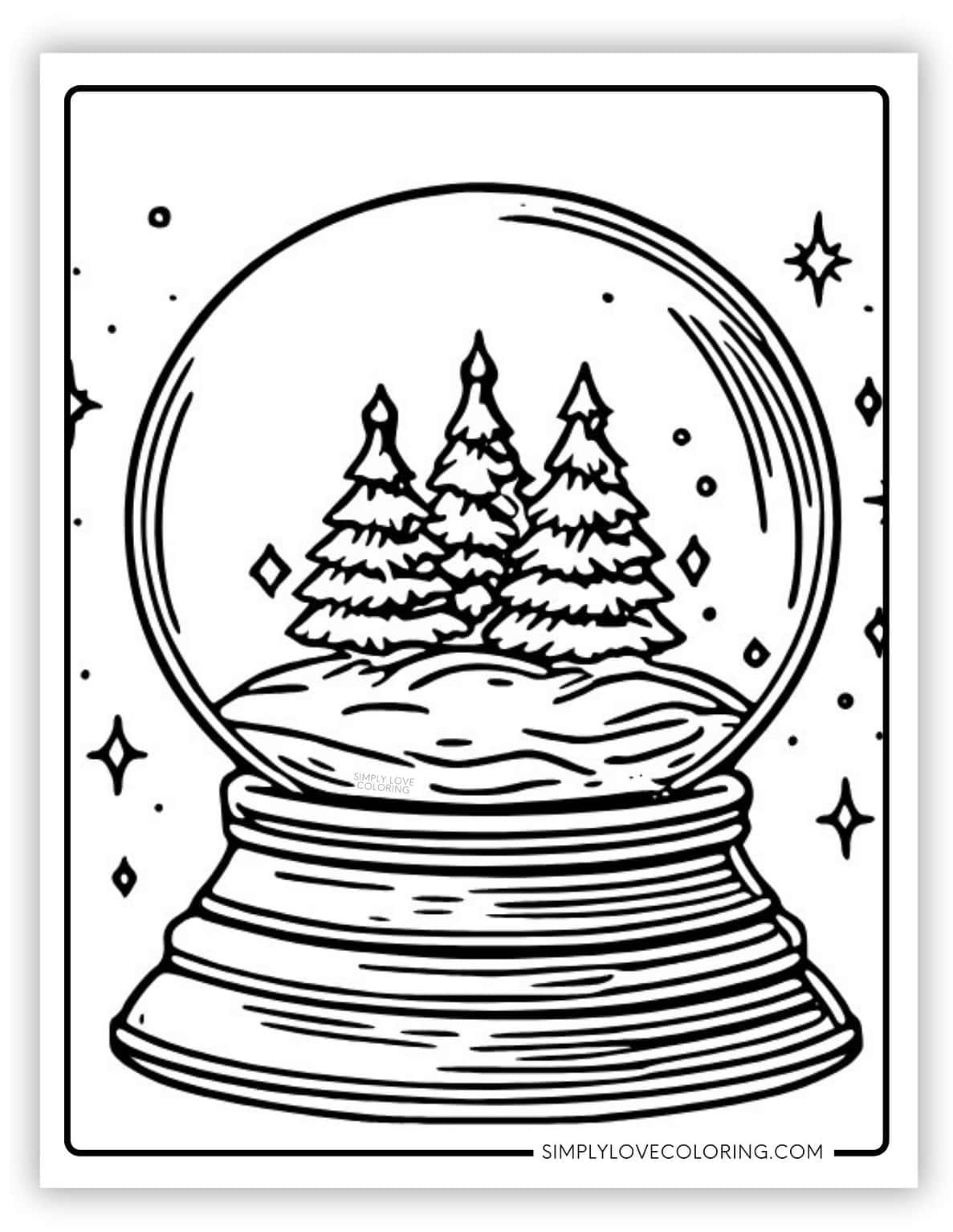 Snow Globe Coloring Pages (Free PDF Printables) - Simply Love Coloring