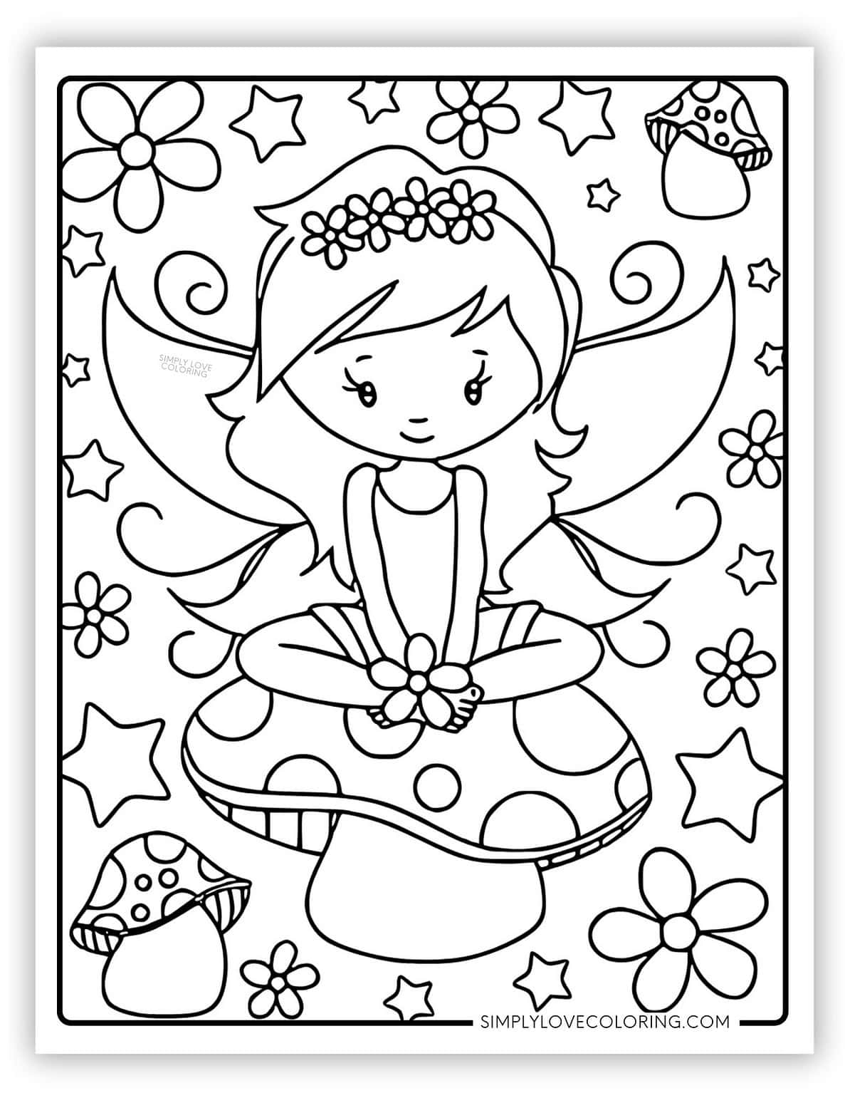 Fairy Coloring Pages (Free PDF Printables) - Simply Love Coloring
