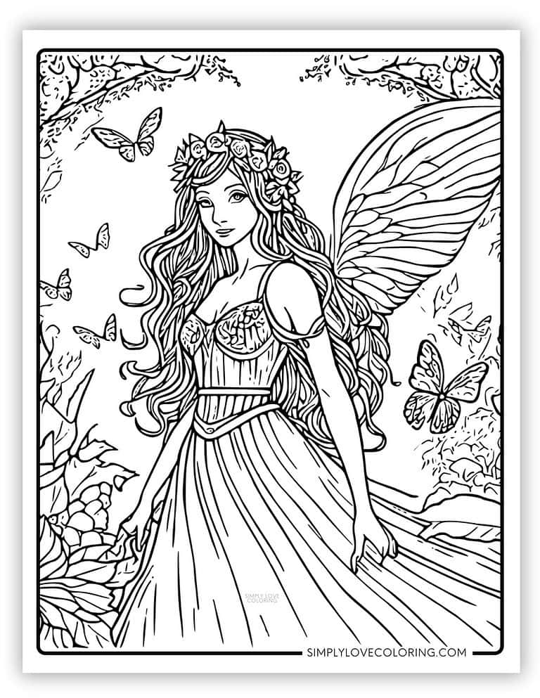 Fairy Coloring Pages (Free PDF Printables) - Simply Love Coloring