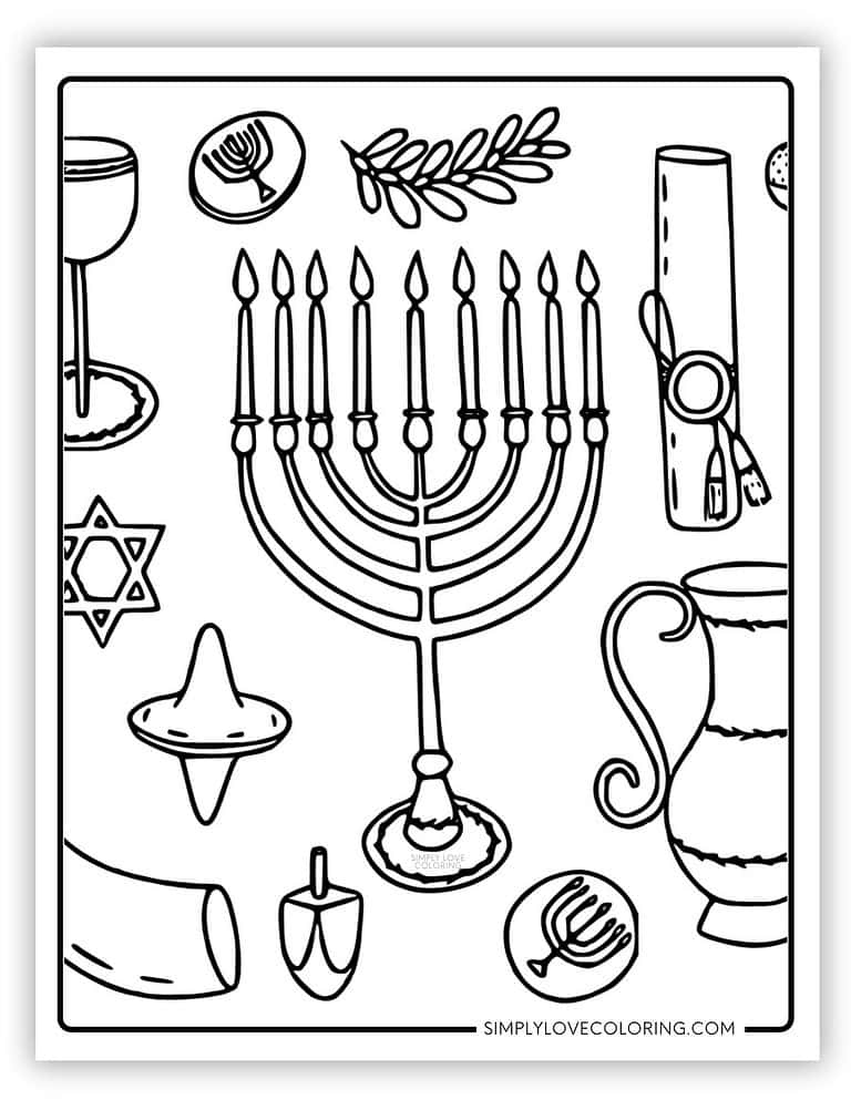 Hanukkah Coloring Pages (Free PDF Printables) - Simply Love Coloring