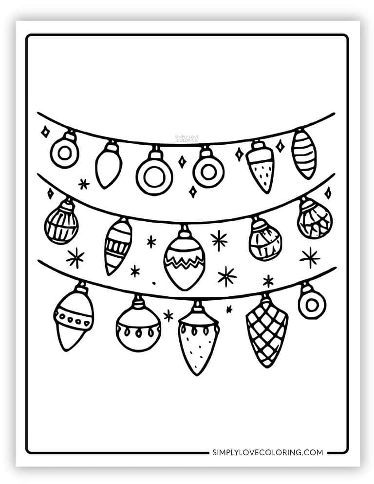 Christmas Lights Coloring Pages (Free PDF Printables) - Simply Love ...