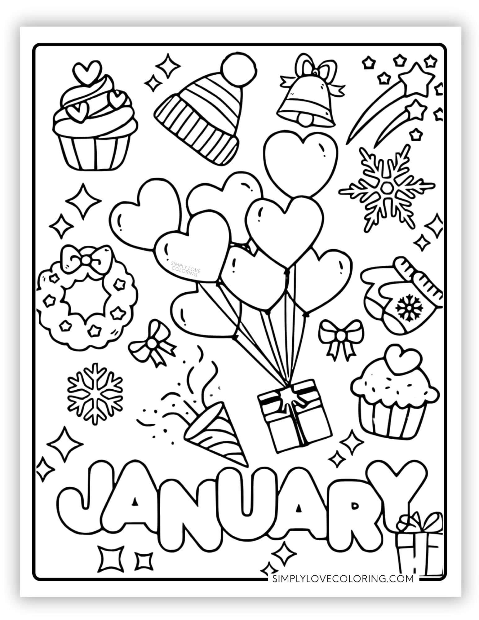 January Coloring Pages (Free PDF Printables) - Simply Love Coloring