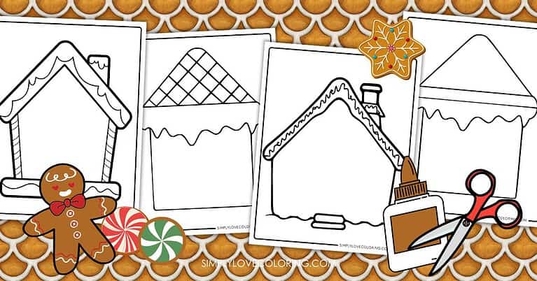 Gingerbread House Templates (Free PDF Printables) - Simply Love Coloring