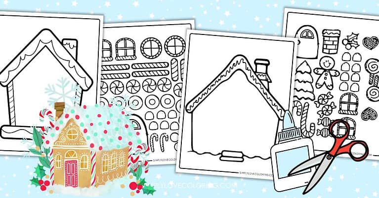 Gingerbread House Templates (Free PDF Printables) - Simply Love Coloring