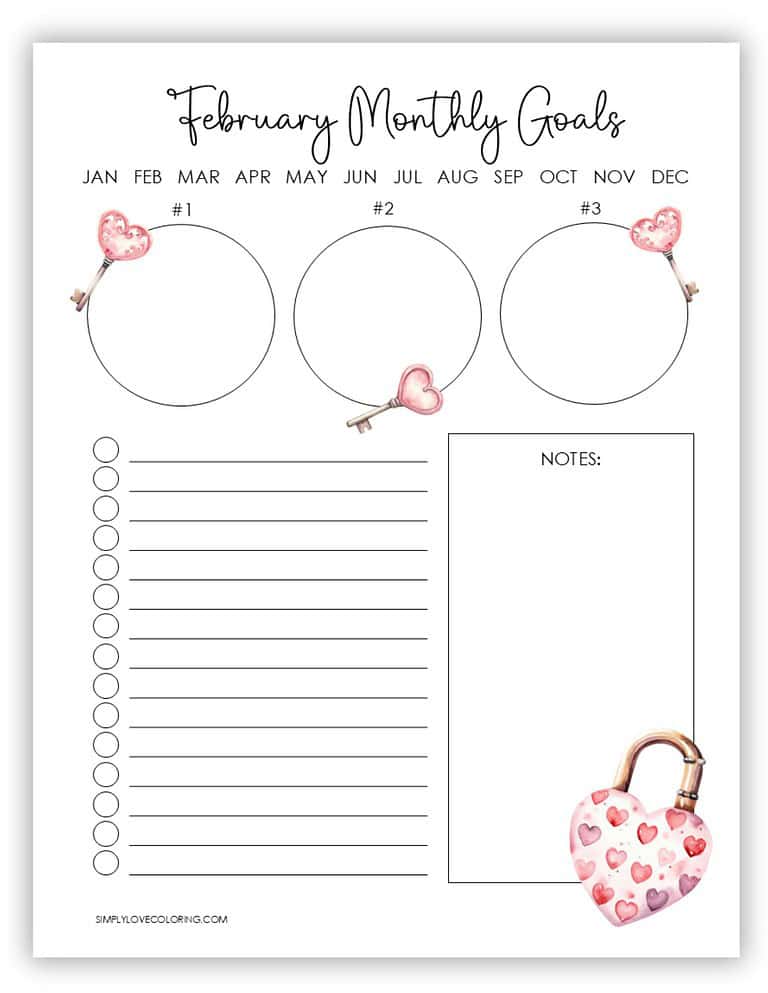 February Planner Printables (Free PDF Downloads) - Simply Love Coloring