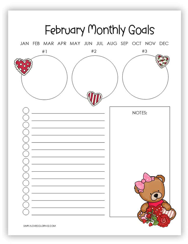 February Planner Printables (Free PDF Downloads) - Simply Love Coloring