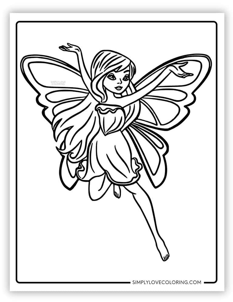 Fairy Coloring Pages (Free PDF Printables) - Simply Love Coloring