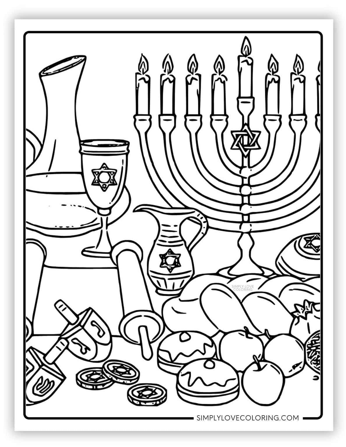 Hanukkah Coloring Pages (Free PDF Printables) - Simply Love Coloring