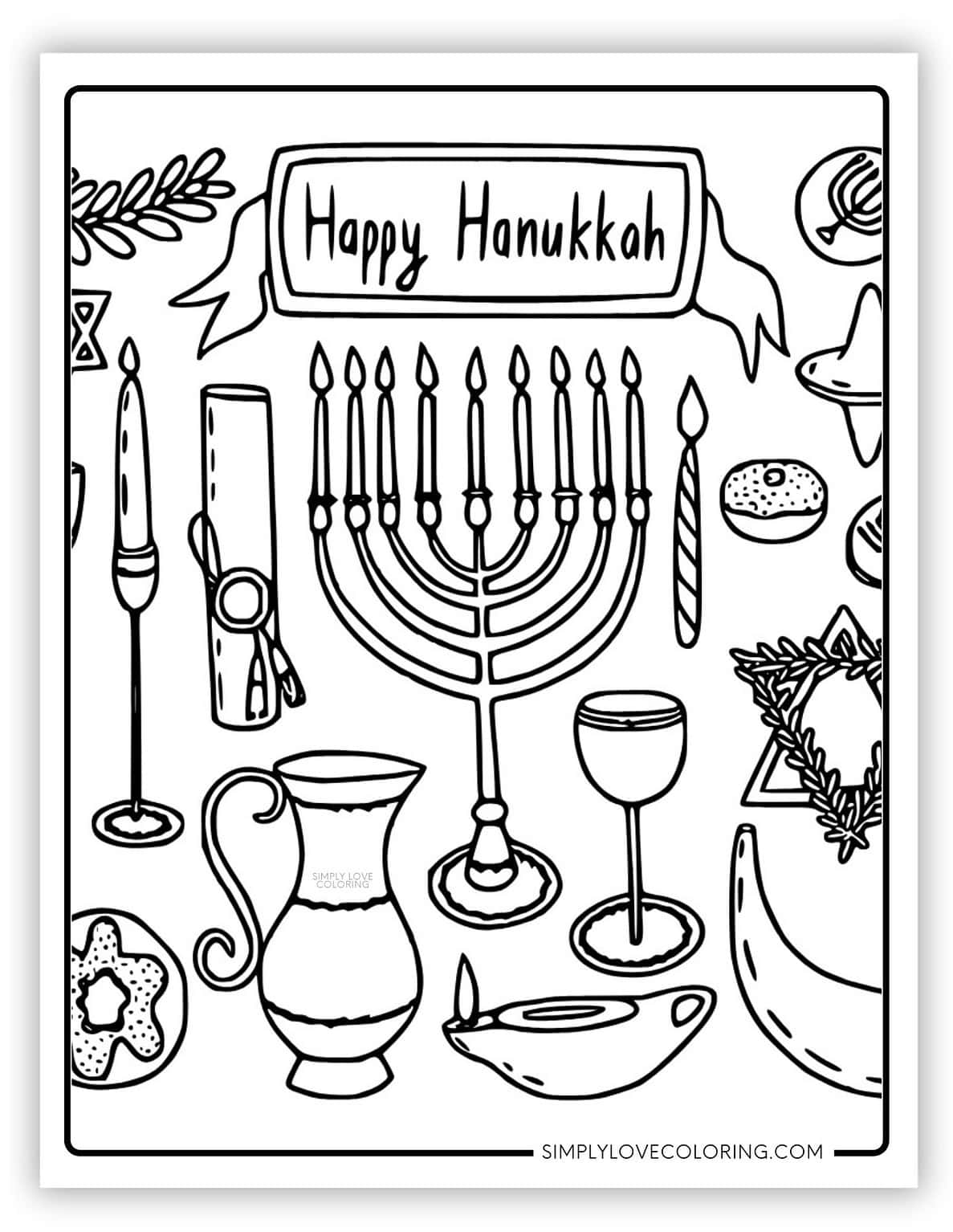Hanukkah Coloring Pages (Free PDF Printables) - Simply Love Coloring