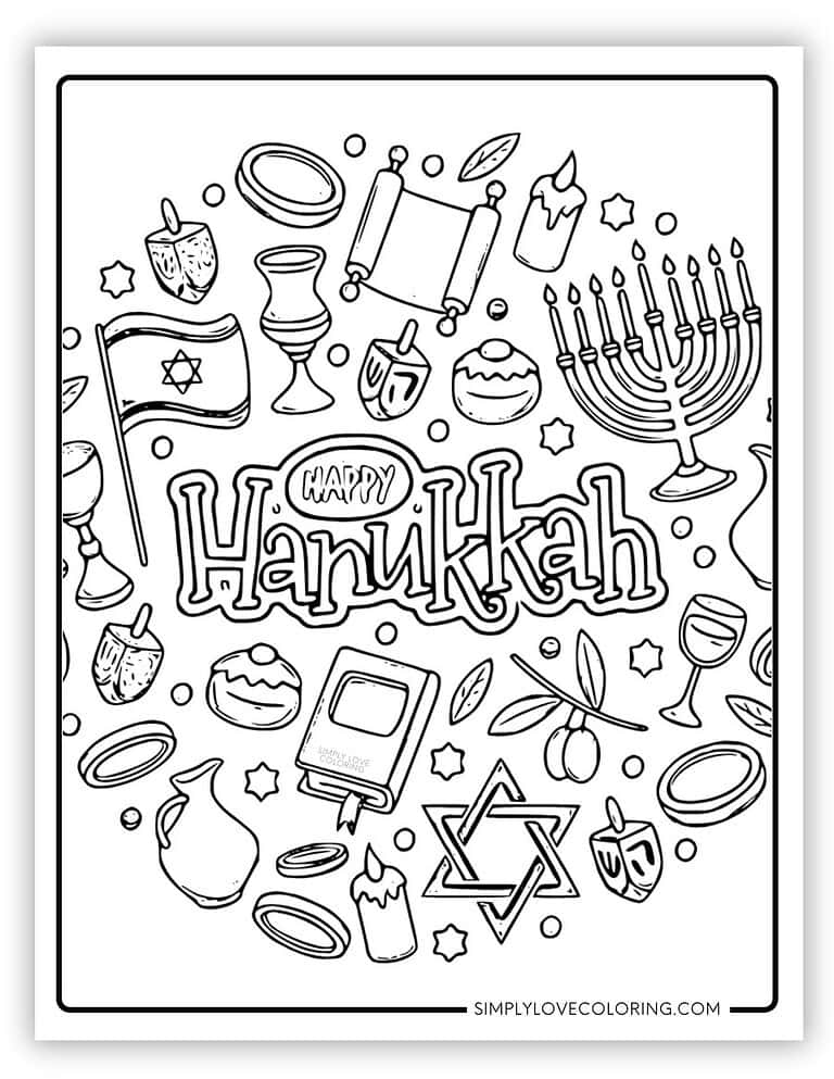 Hanukkah Coloring Pages (Free PDF Printables) - Simply Love Coloring