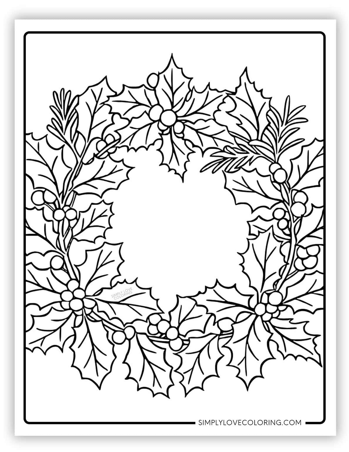 Christmas Wreath Coloring Pages - Simply Love Coloring