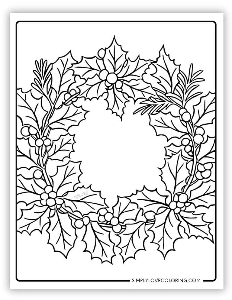 Christmas Wreath Coloring Pages - Simply Love Coloring