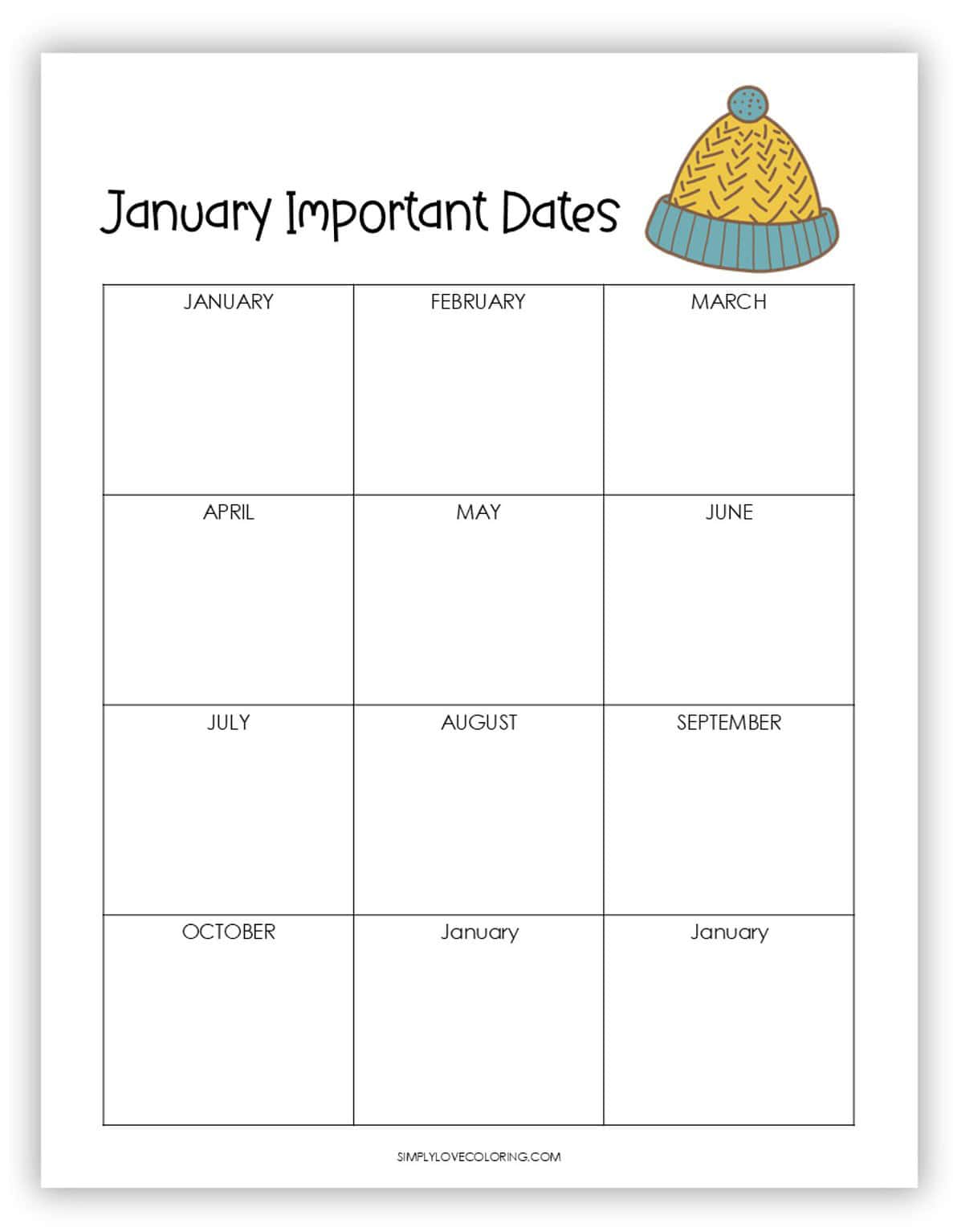 January Planner Calendar Printables (Free PDF Downloads) - Simply Love ...