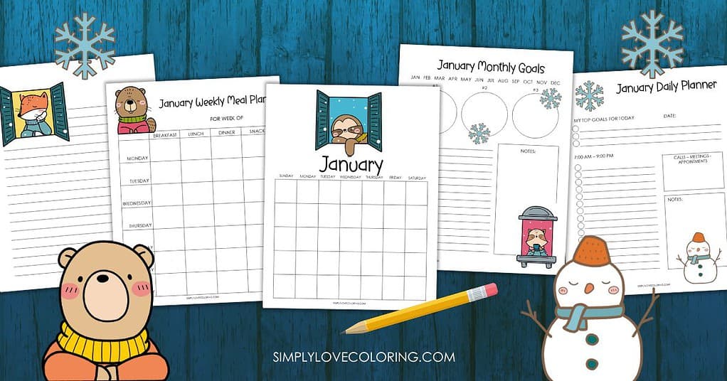 January Planner Calendar Printables (Free PDF Downloads) - Simply Love ...