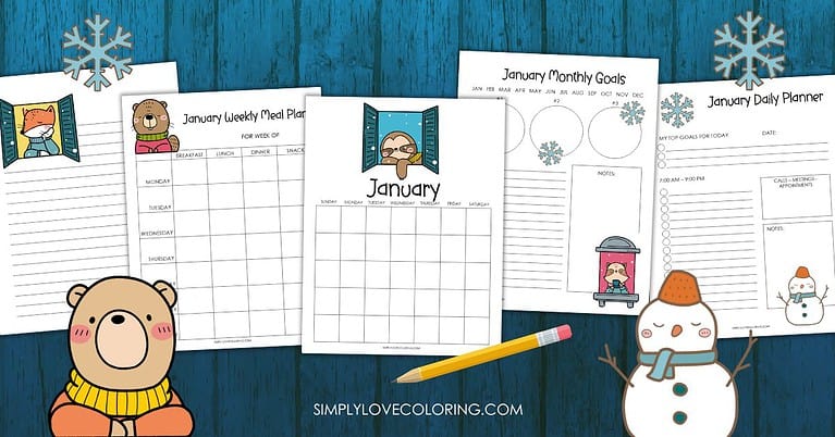 January Planner Calendar Printables (Free PDF Downloads) - Simply Love ...