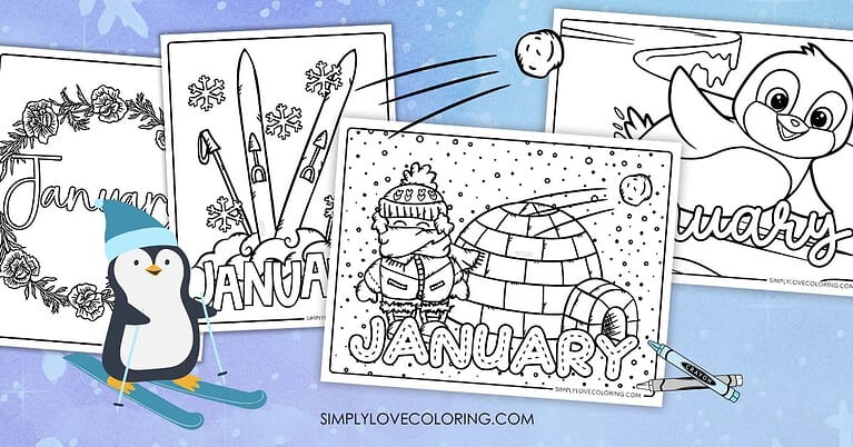January Coloring Pages (Free PDF Printables) - Simply Love Coloring