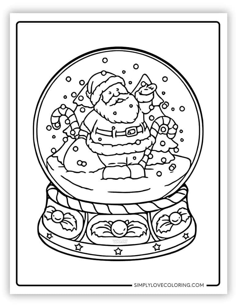 Snow Globe Coloring Pages (Free PDF Printables) - Simply Love Coloring