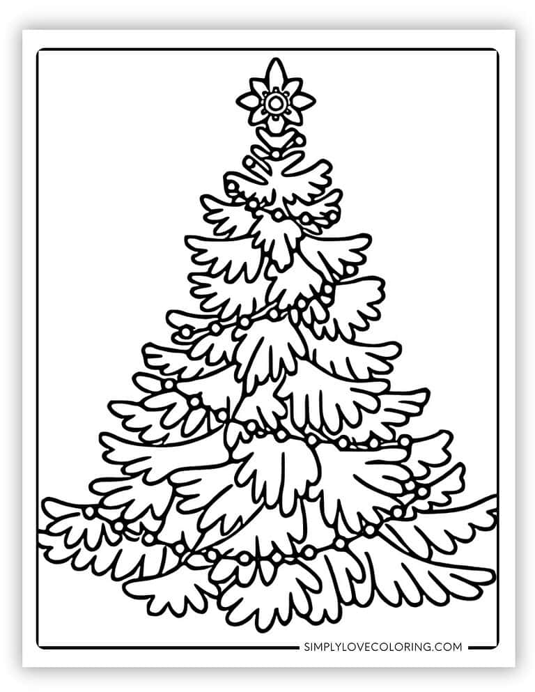 Christmas Tree Coloring Pages (Free PDF Printables) - Simply Love Coloring
