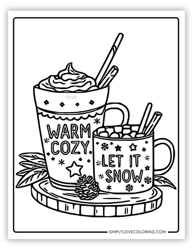 Hot Chocolate Coloring Pages (Free PDF Printables) - Simply Love Coloring
