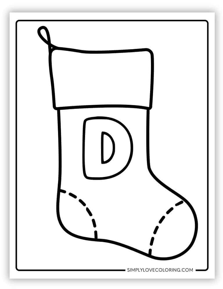 Alphabet Christmas Stocking Coloring Pages (Free PDF Printables ...