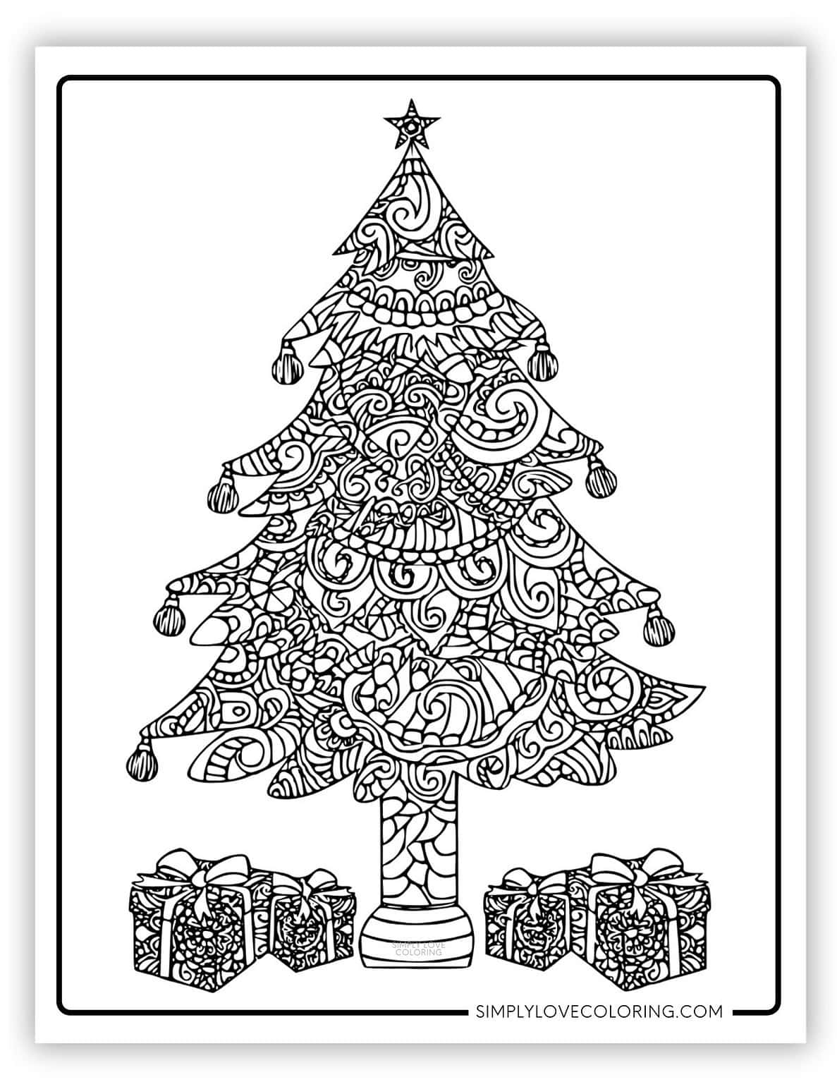 Christmas Tree Coloring Pages (Free PDF Printables) - Simply Love Coloring