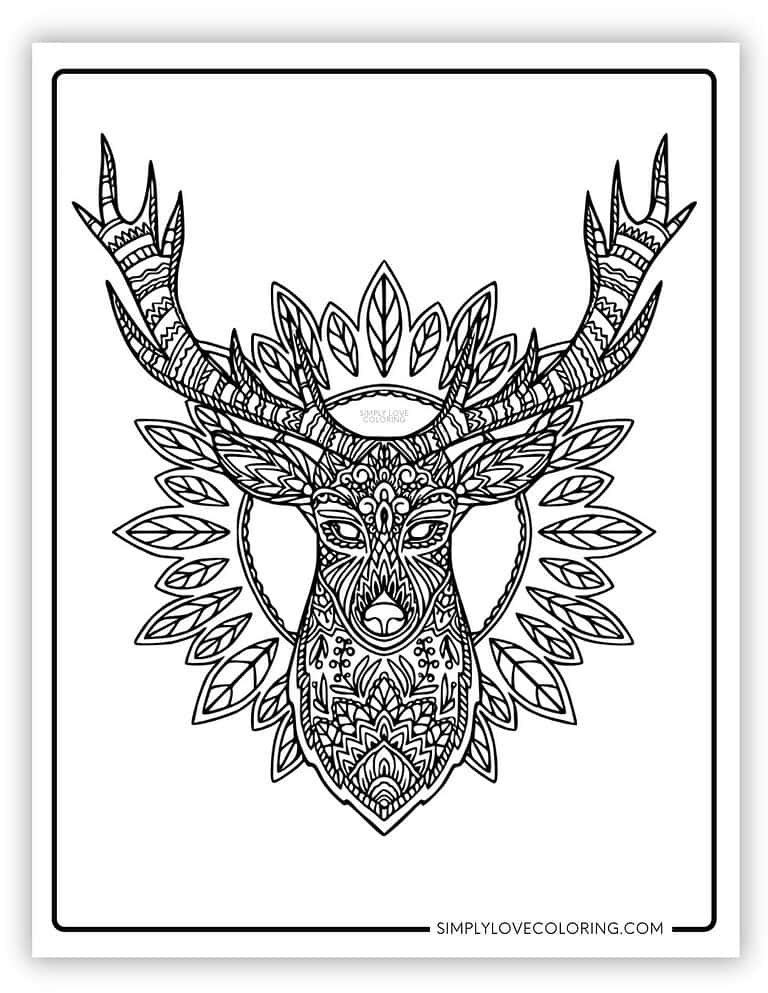 Reindeer Coloring Pages (Free PDF Printables) - Simply Love Coloring