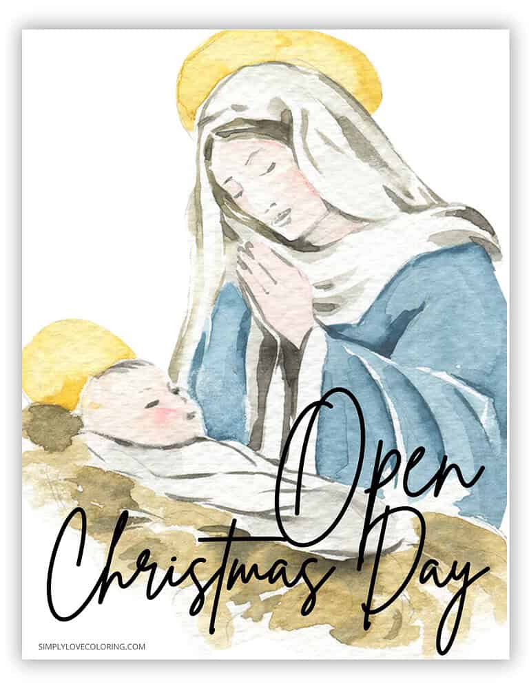 Open Christmas Day Sign (Free PDF Printables) - Simply Love Coloring