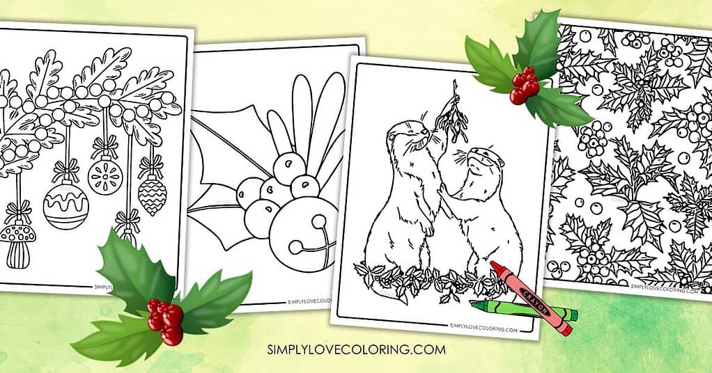 Mistletoe Coloring Pages (Free PDF Printables) - Simply Love Coloring