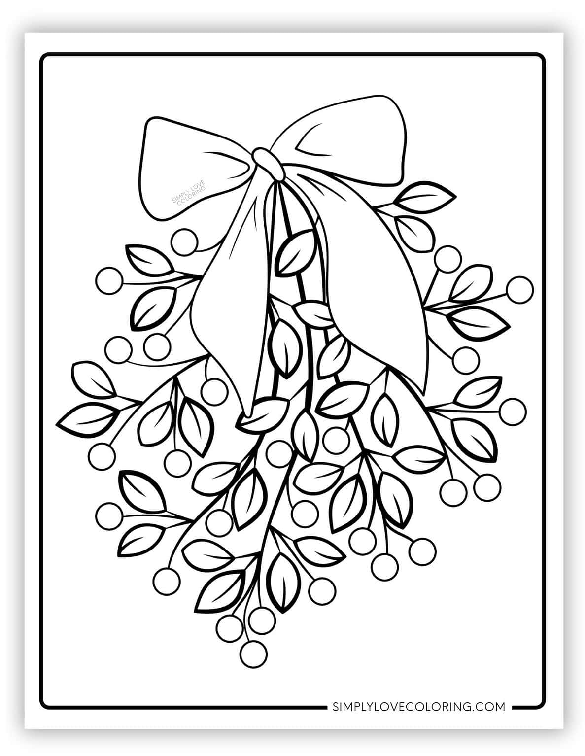 Mistletoe Coloring Pages (Free PDF Printables) - Simply Love Coloring