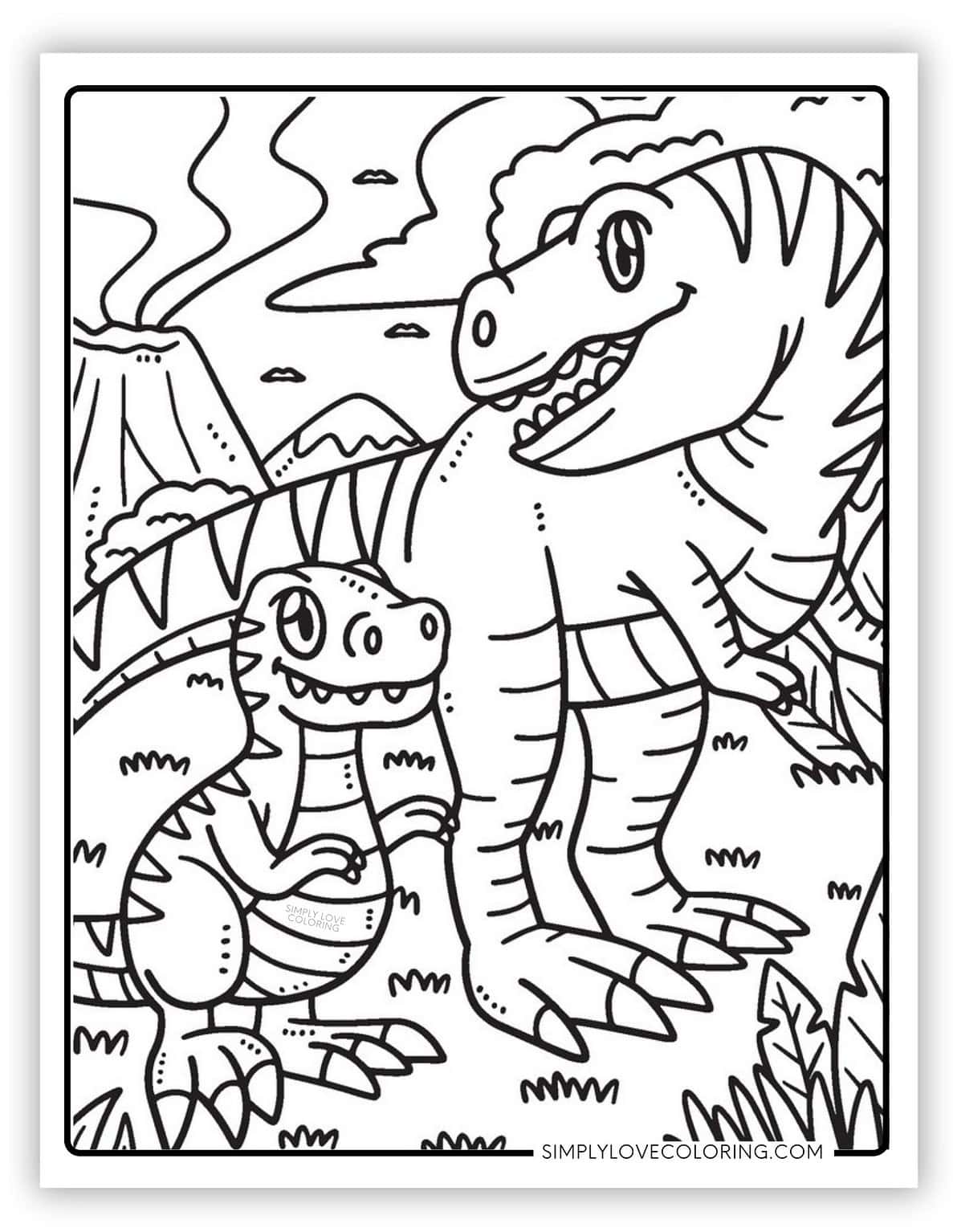 T Rex Coloring Pages (Free PDF Printables) - Simply Love Coloring