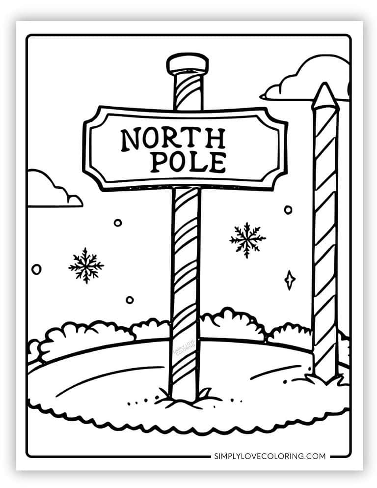 North Pole Coloring Pages (Free PDF Printables) - Simply Love Coloring