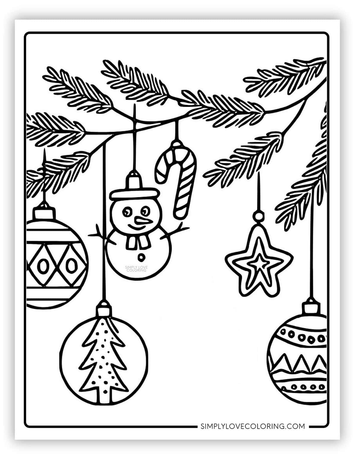 Christmas Ornament Coloring Pages (Free PDF Printables) - Simply Love ...