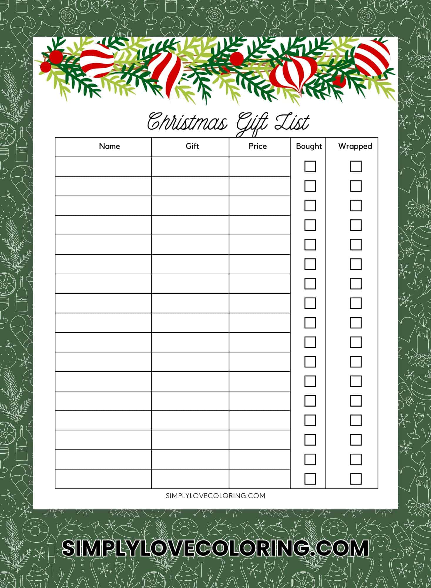 Fun Christmas List Printables (Free PDF Printables) - Simply Love Coloring