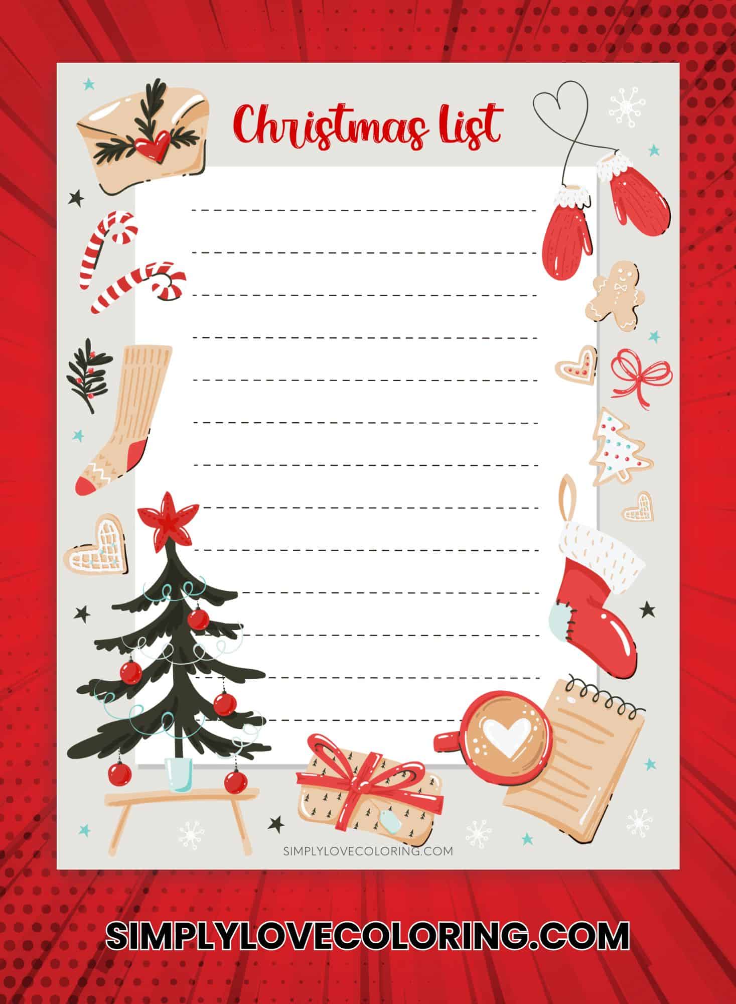 Fun Christmas List Printables (Free PDF Printables) - Simply Love Coloring