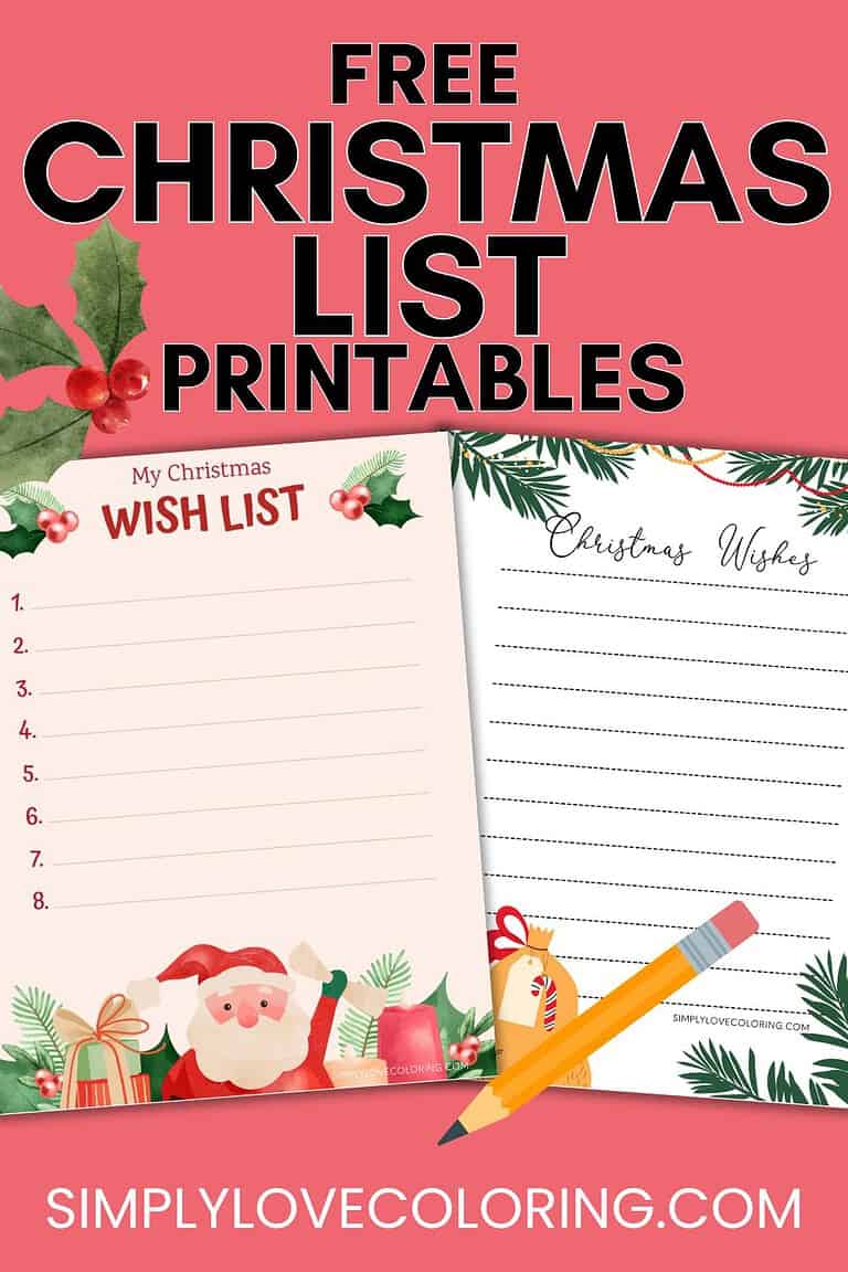 Fun Christmas List Printables (Free PDF Printables) - Simply Love Coloring