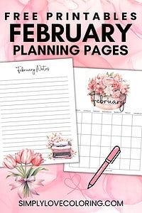 February Planner Printables (Free PDF Downloads) - Simply Love Coloring