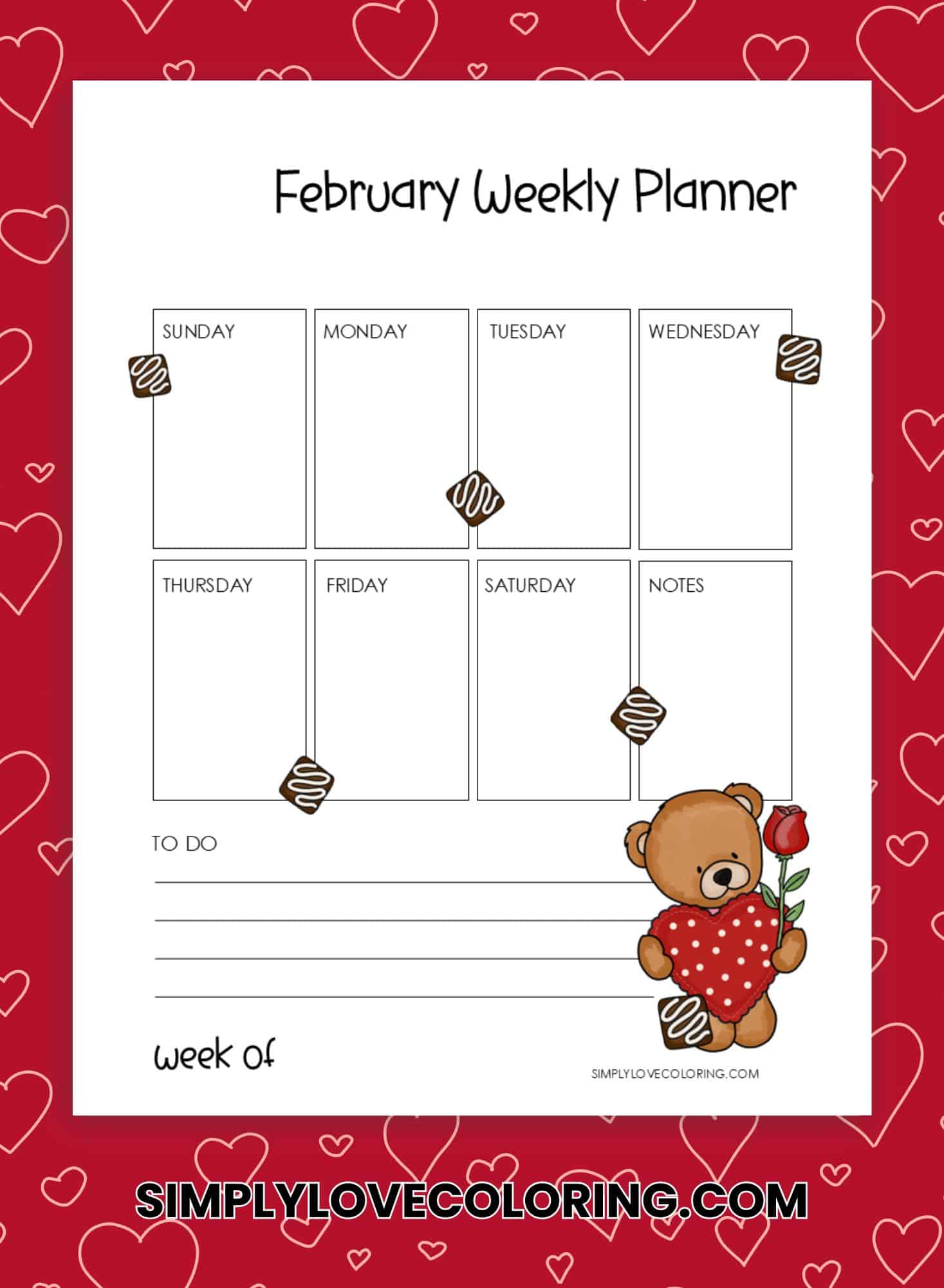 February Planner Printables (Free PDF Downloads) - Simply Love Coloring