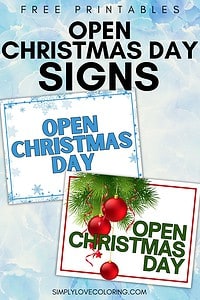 Open Christmas Day Sign (Free PDF Printables) - Simply Love Coloring