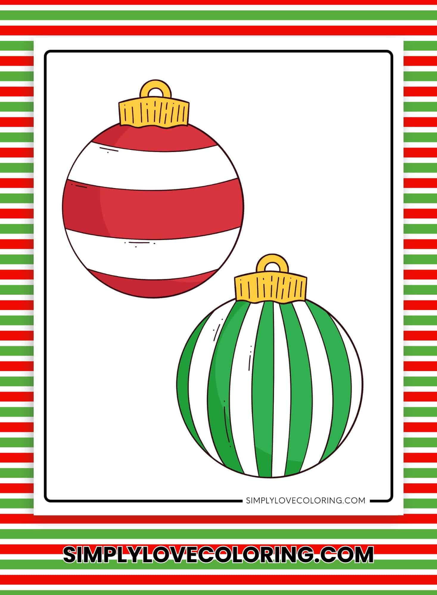 Printable Christmas Ornaments (Free PDF Downloads) - Simply Love Coloring