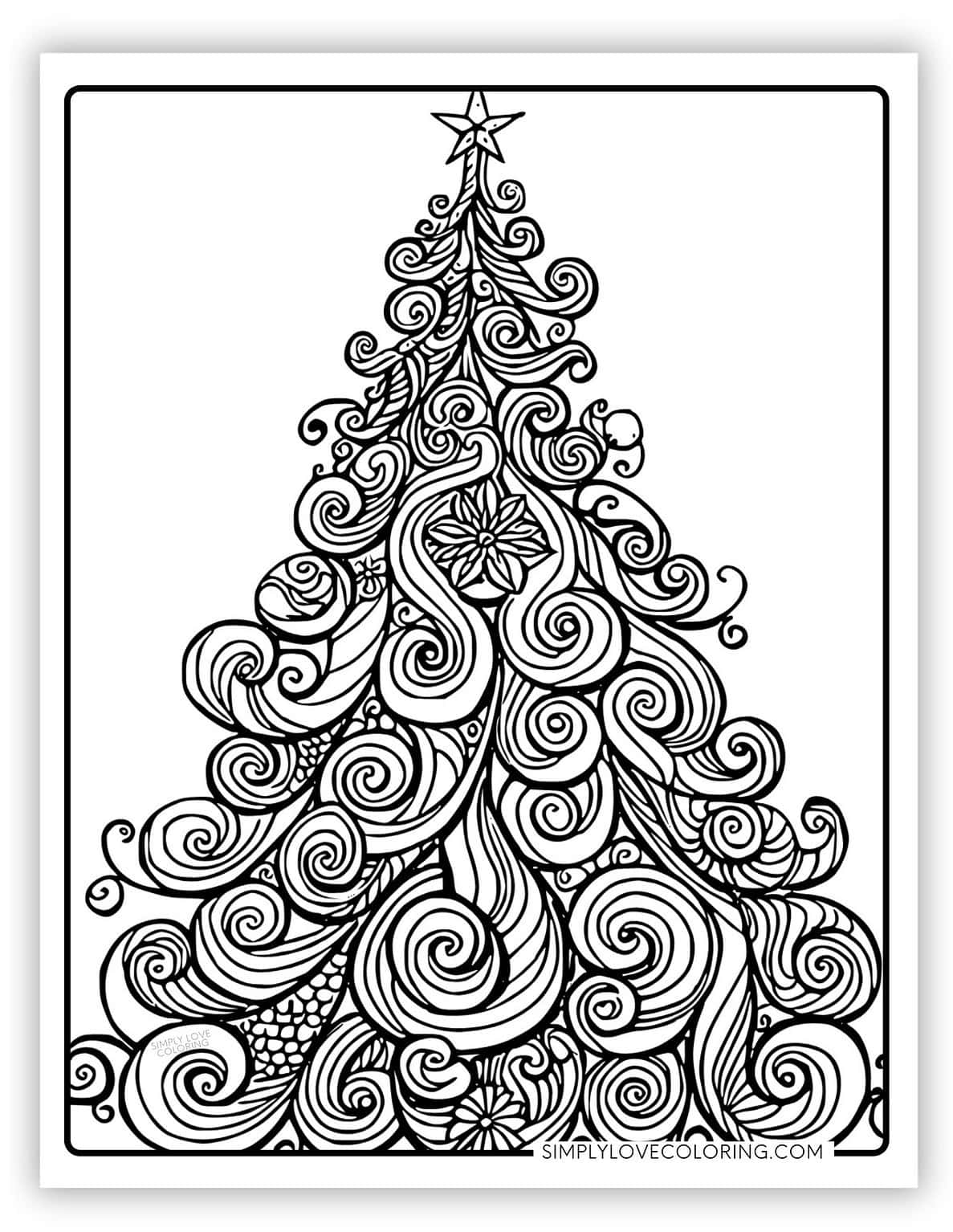 Christmas Tree Coloring Pages (Free PDF Printables) - Simply Love Coloring