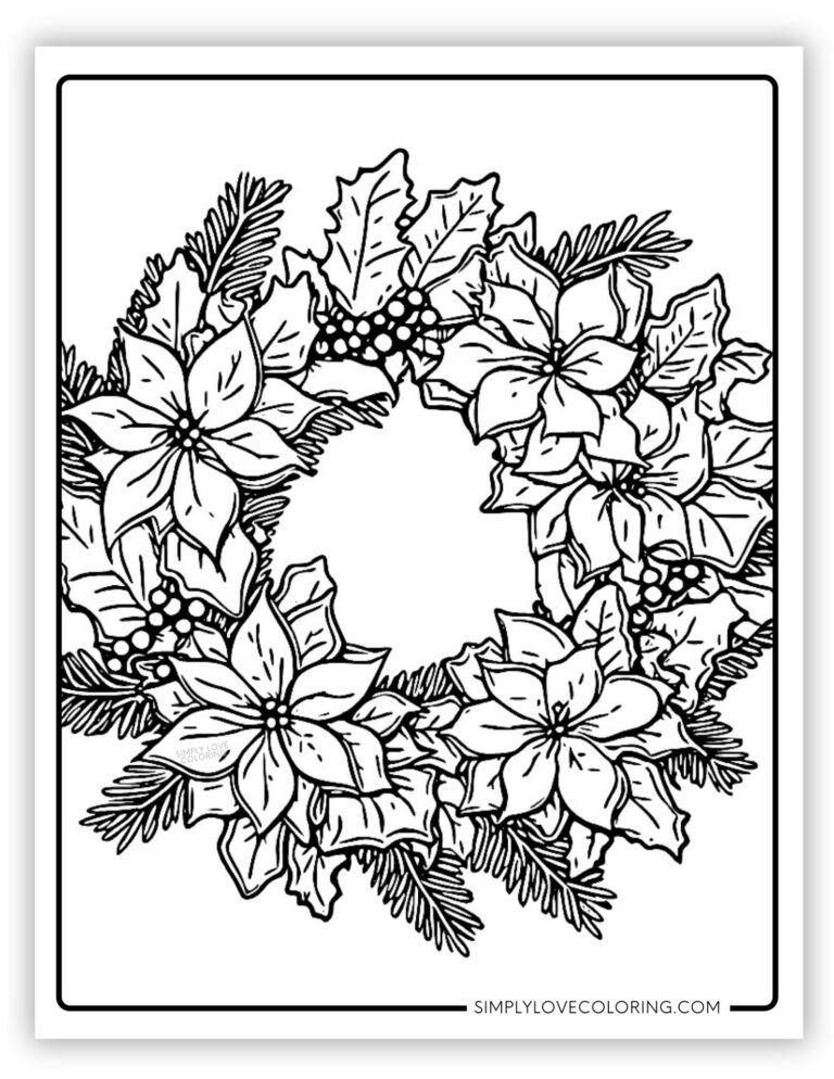 Christmas Wreath Coloring Pages - Simply Love Coloring