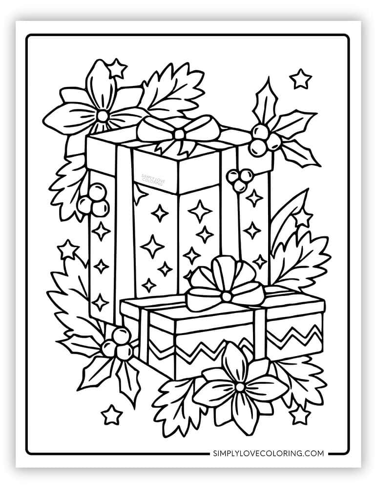 Christmas Present Coloring Pages (Free PDF Printables) - Simply Love ...