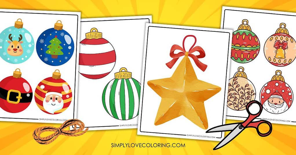 Printable Christmas Ornaments (Free PDF Downloads) - Simply Love Coloring