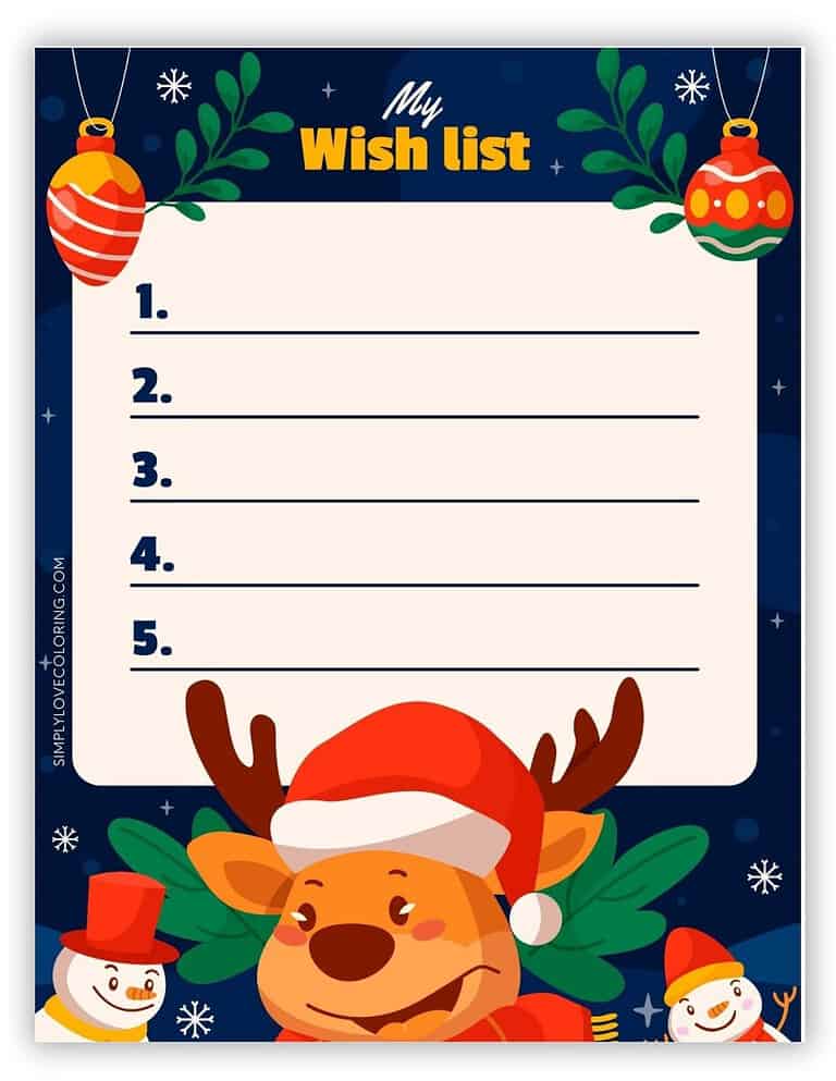 Fun Christmas List Printables (Free PDF Printables) - Simply Love Coloring