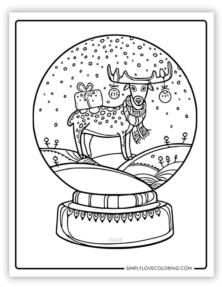 Snow Globe Coloring Pages (Free PDF Printables) - Simply Love Coloring