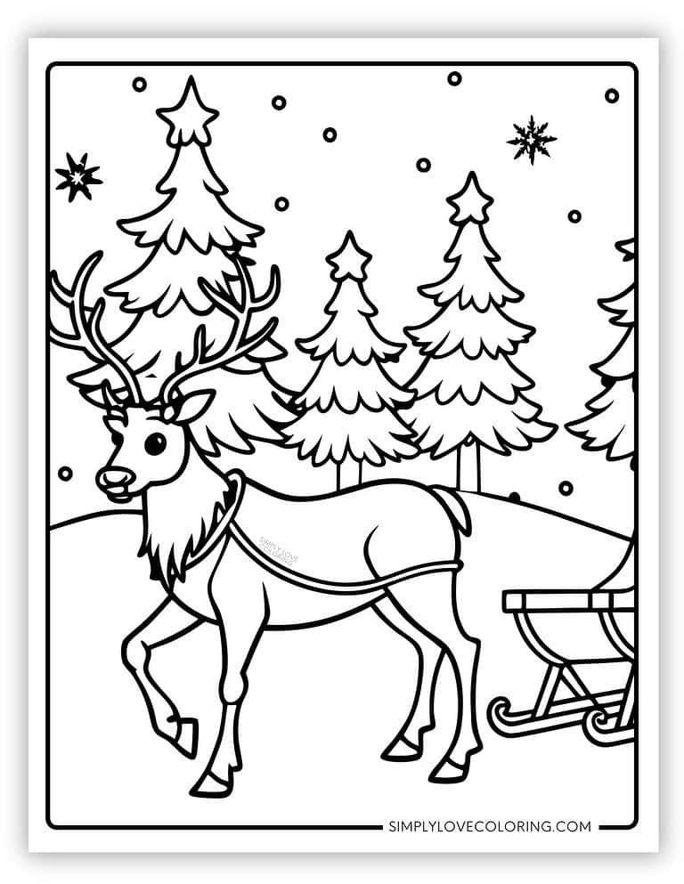 Reindeer Coloring Pages (Free PDF Printables) - Simply Love Coloring