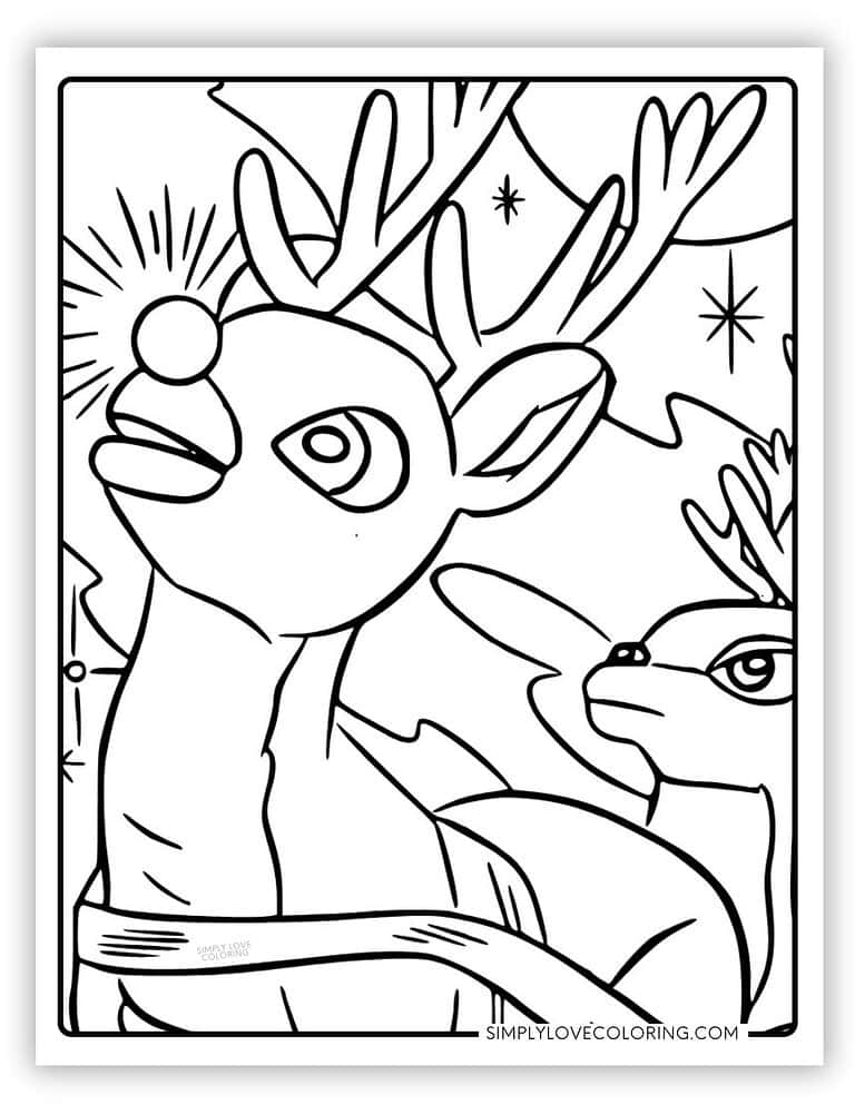 Rudolph Coloring Pages (Free PDF Printables) - Simply Love Coloring