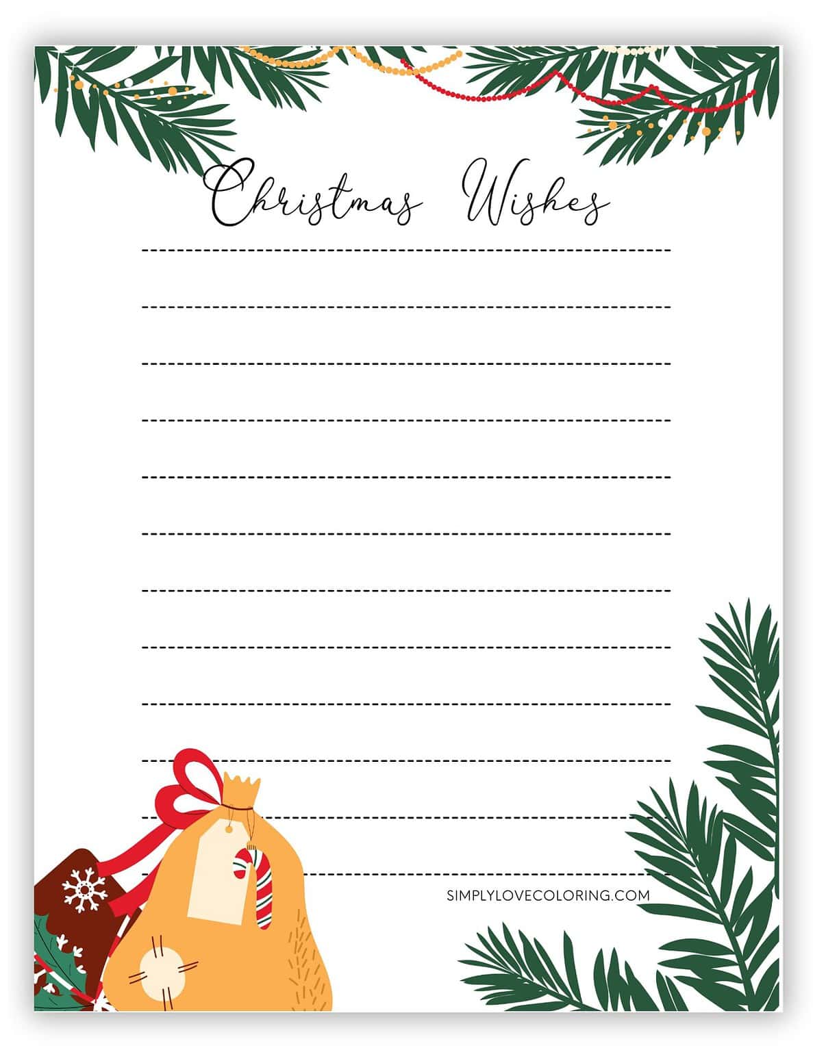 Fun Christmas List Printables (Free PDF Printables) - Simply Love Coloring