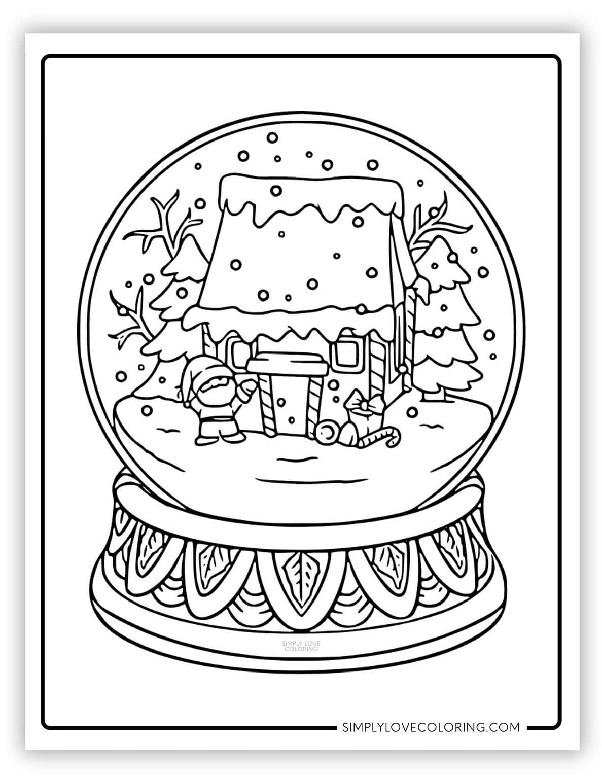 Snow Globe Coloring Pages (Free PDF Printables) - Simply Love Coloring