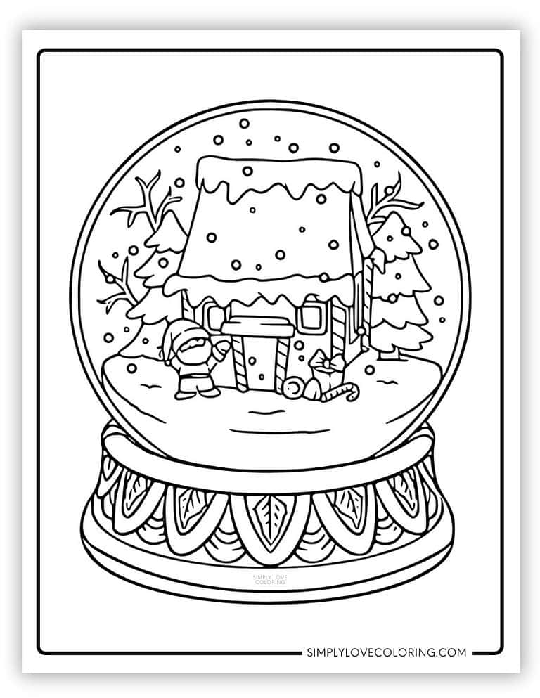 Snow Globe Coloring Pages (Free PDF Printables) - Simply Love Coloring